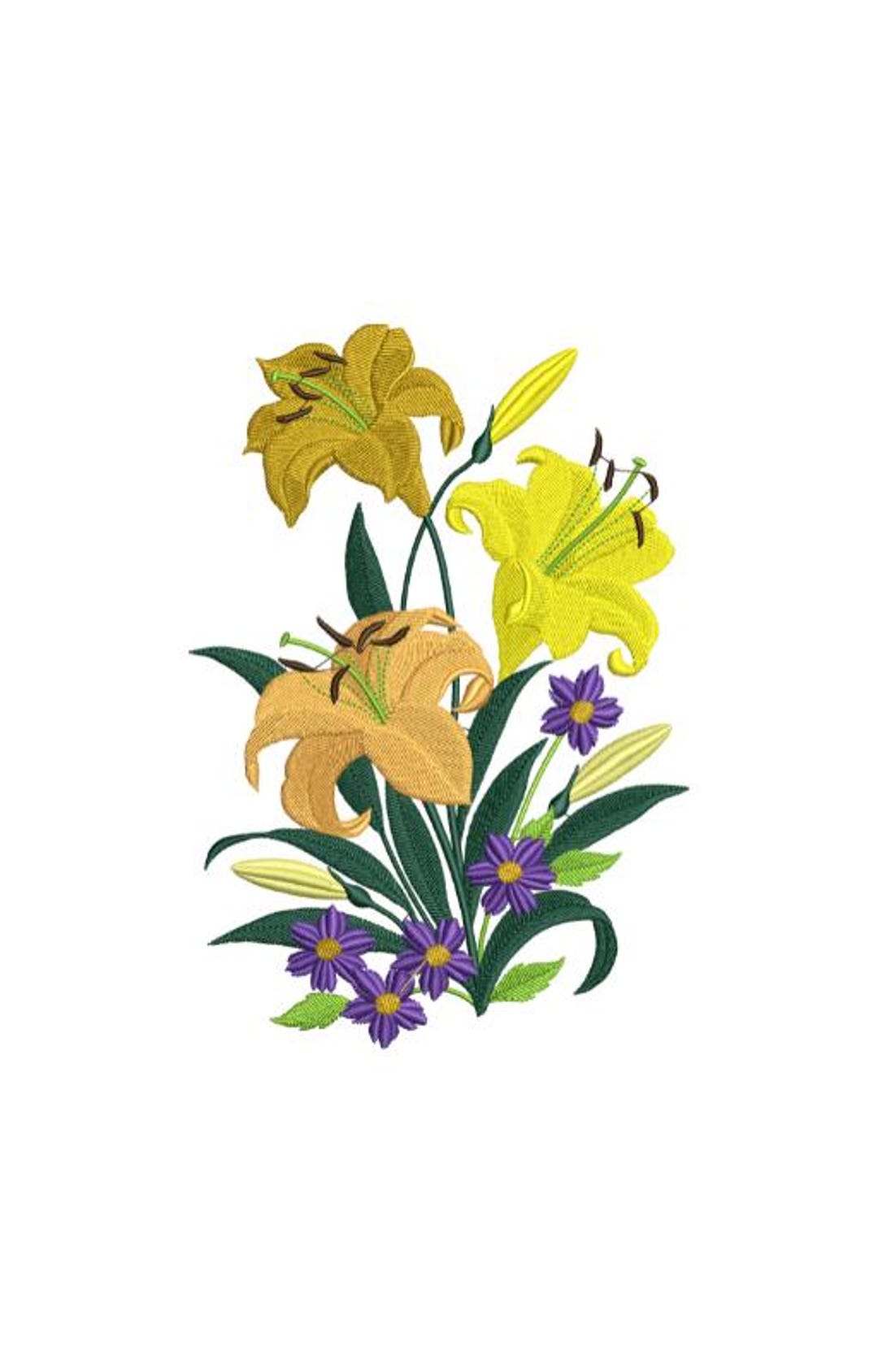 Flower Embroidery Design, Flower Meadow Machine Embroidery Design ...