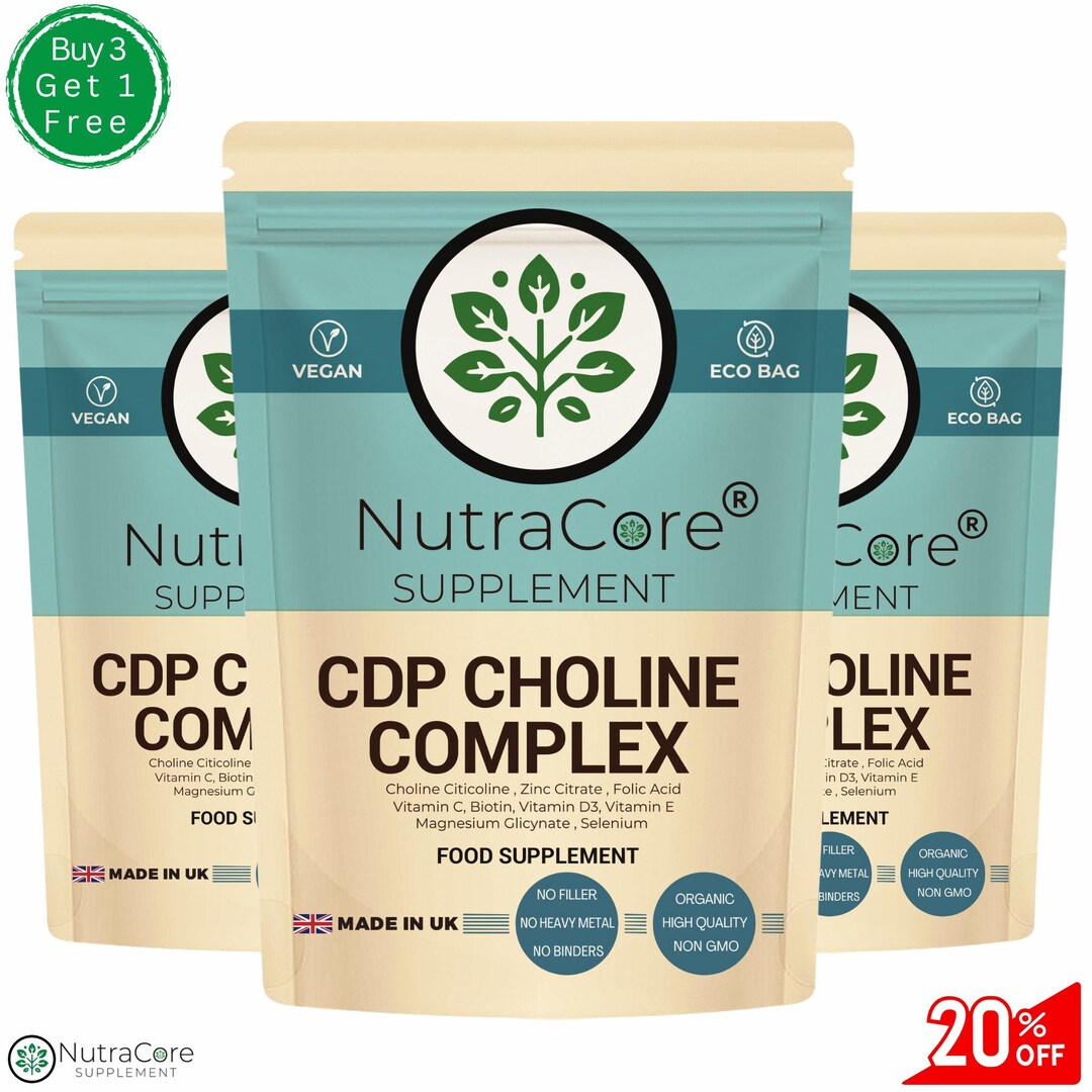 CDP Choline Complex 600mg: Vegan Citicoline Supplement - Nutracore - Etsy