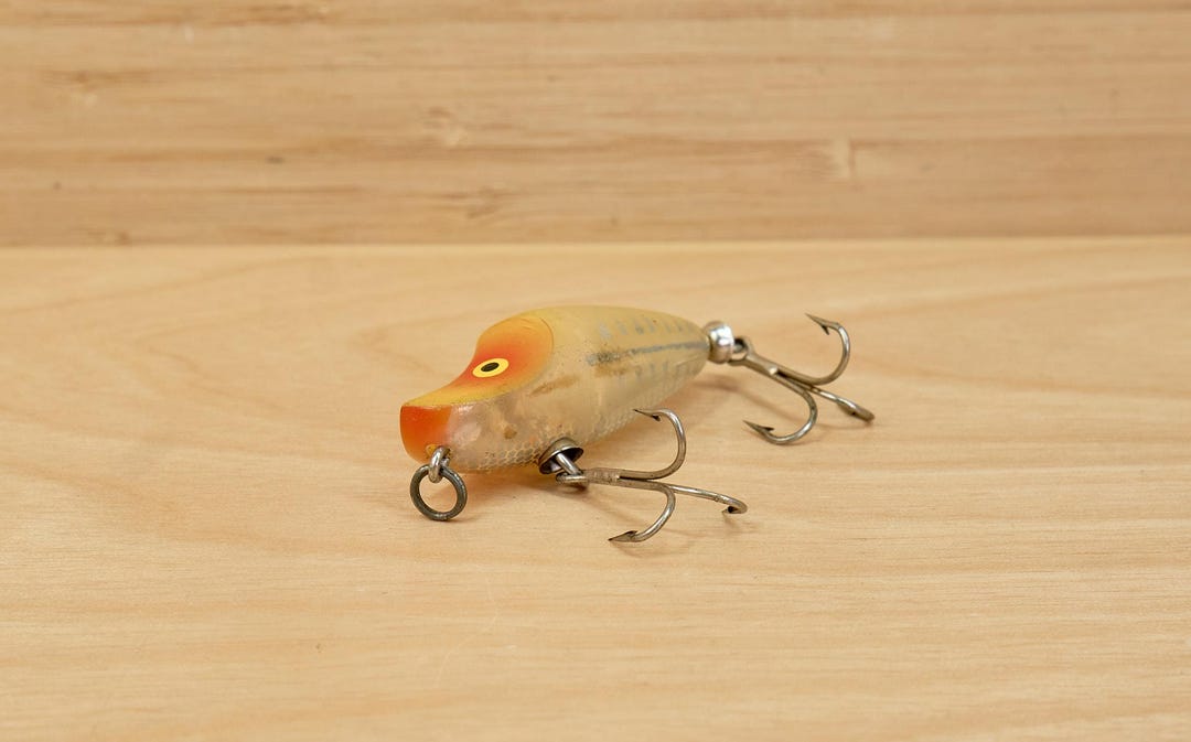 Vintage Clear Plastic Topwater Lure / Hollow Popper / Front Ports ...