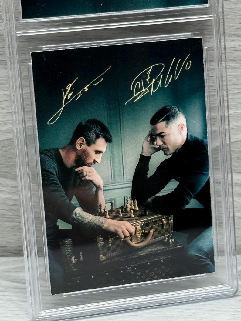Lionel Messi / Cristiano Ronaldo Chess Dual Auto - CUSTOM Trading Card ...