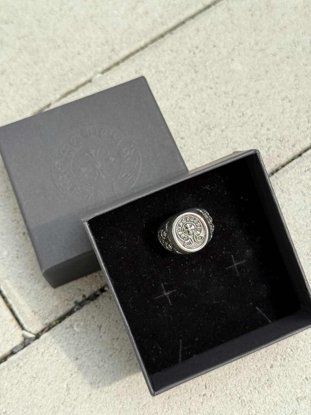 Chrome Hearts Round Ring for Men, Gothic Y2K Ring Lovers, Style Silver ...