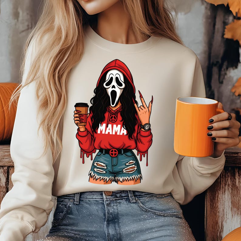 Horror Halloween PNG, Mama PNG, Halloween Png, Coffee PNG, Spooky Mama ...