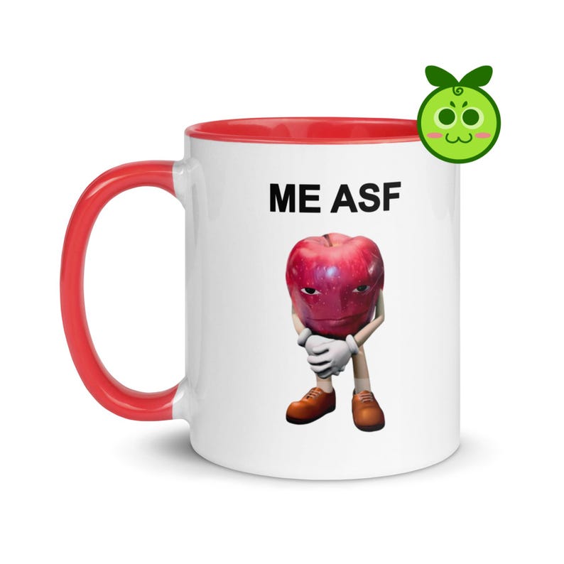 Funny Smirking Face Meme Apple Mug ME ASF Meme Coffee Cup Funny Meme ...