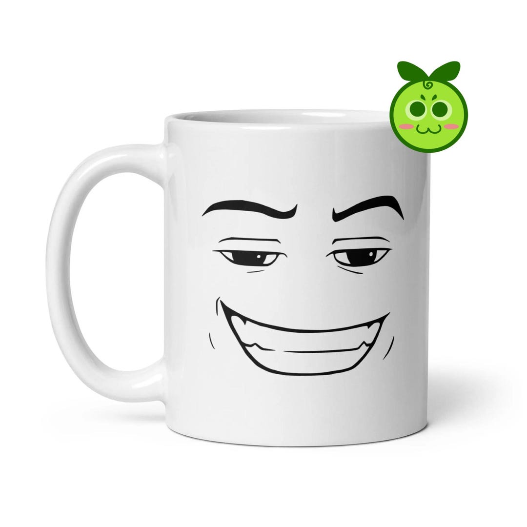 Roblox Yessir Meme Smirking Face Glossy Ceramic Mug Funny Roblox Face ...