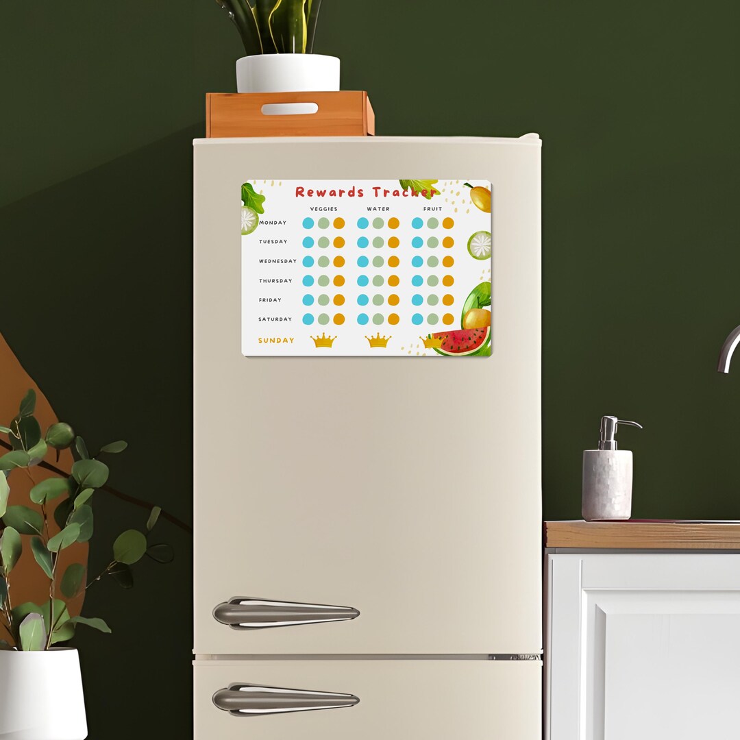 Magnetic Healthy Eating Rewards Tracker for Fridge (A4 - 21 X 29.7 Cm ...