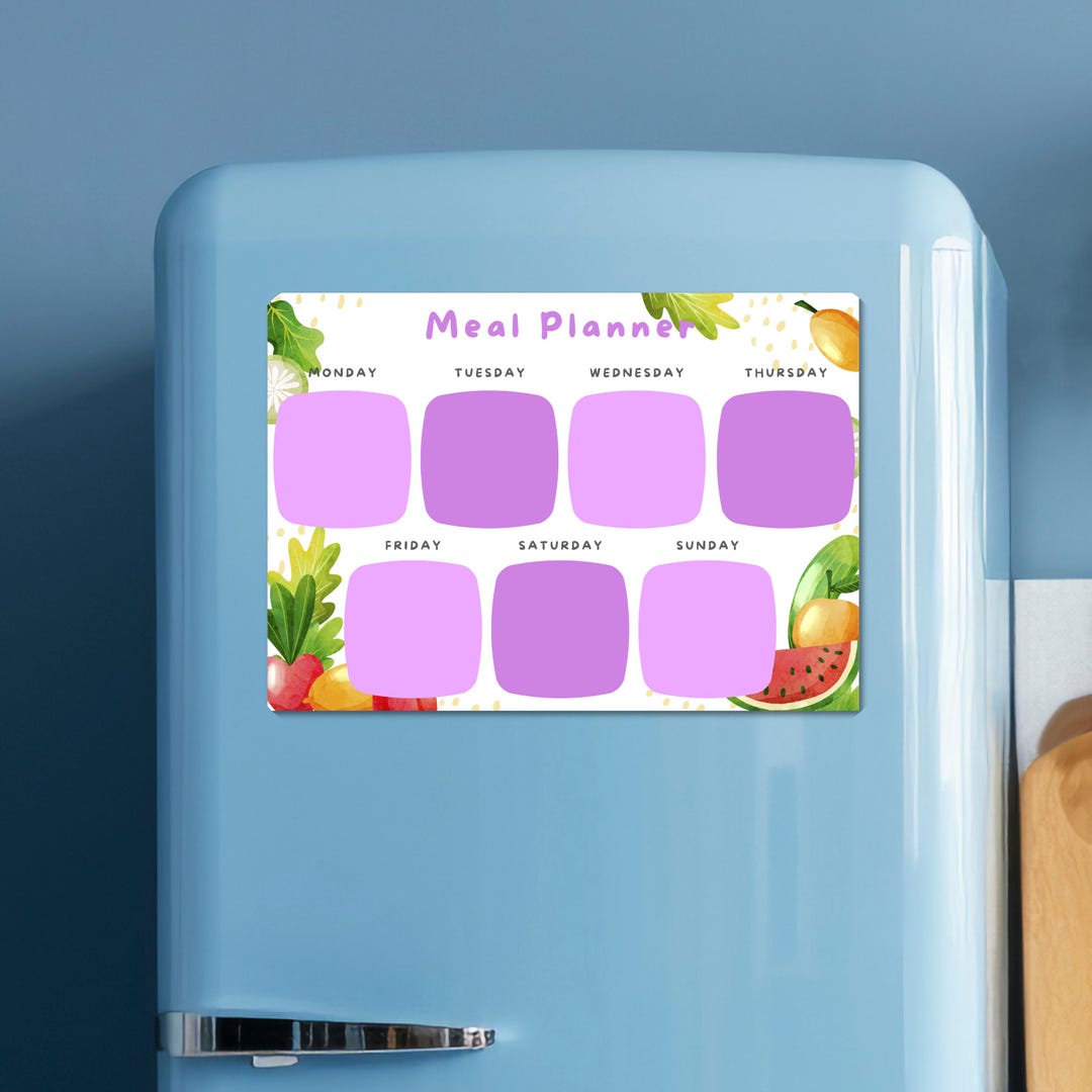 Magnetic Meal Planner for Your Fridge (A4 - 21 X 29.7 Cm) - Fridge ...