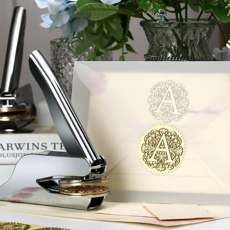 Custom Logo Embosser Stamp, Personalized Wedding Stationery Seal ...