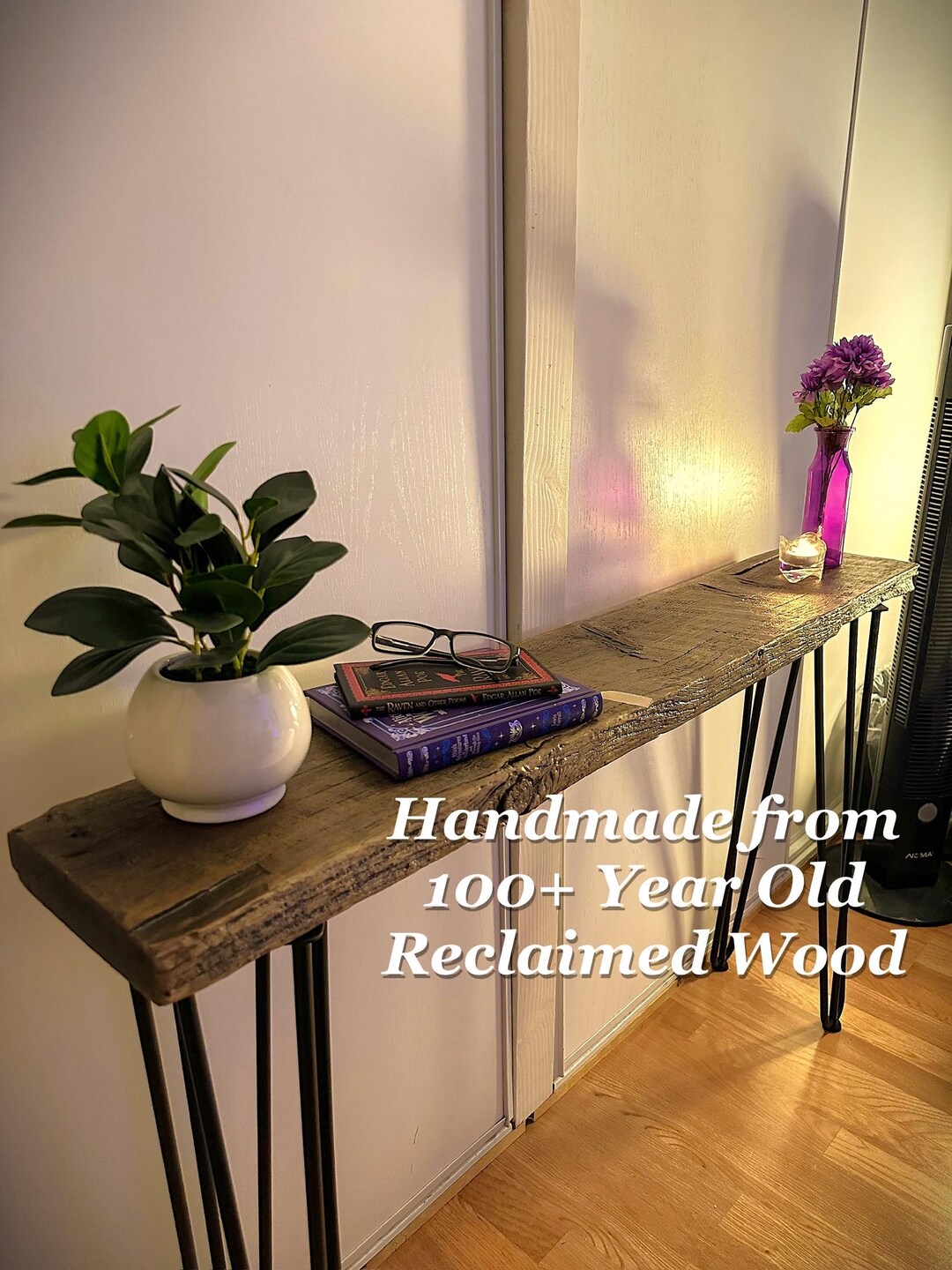 Console Table, 100+ Yr Old Reclaimed Wood – Rustic Entryway Table ...