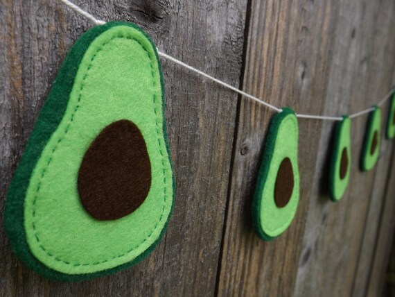 Avocado Garland Avocado Bunting Felt Avocado Avocado Decor - Etsy