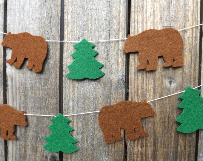 Brown Bear Garland Cabin Brown Bear Brown Bear Birthday Banner Baby ...