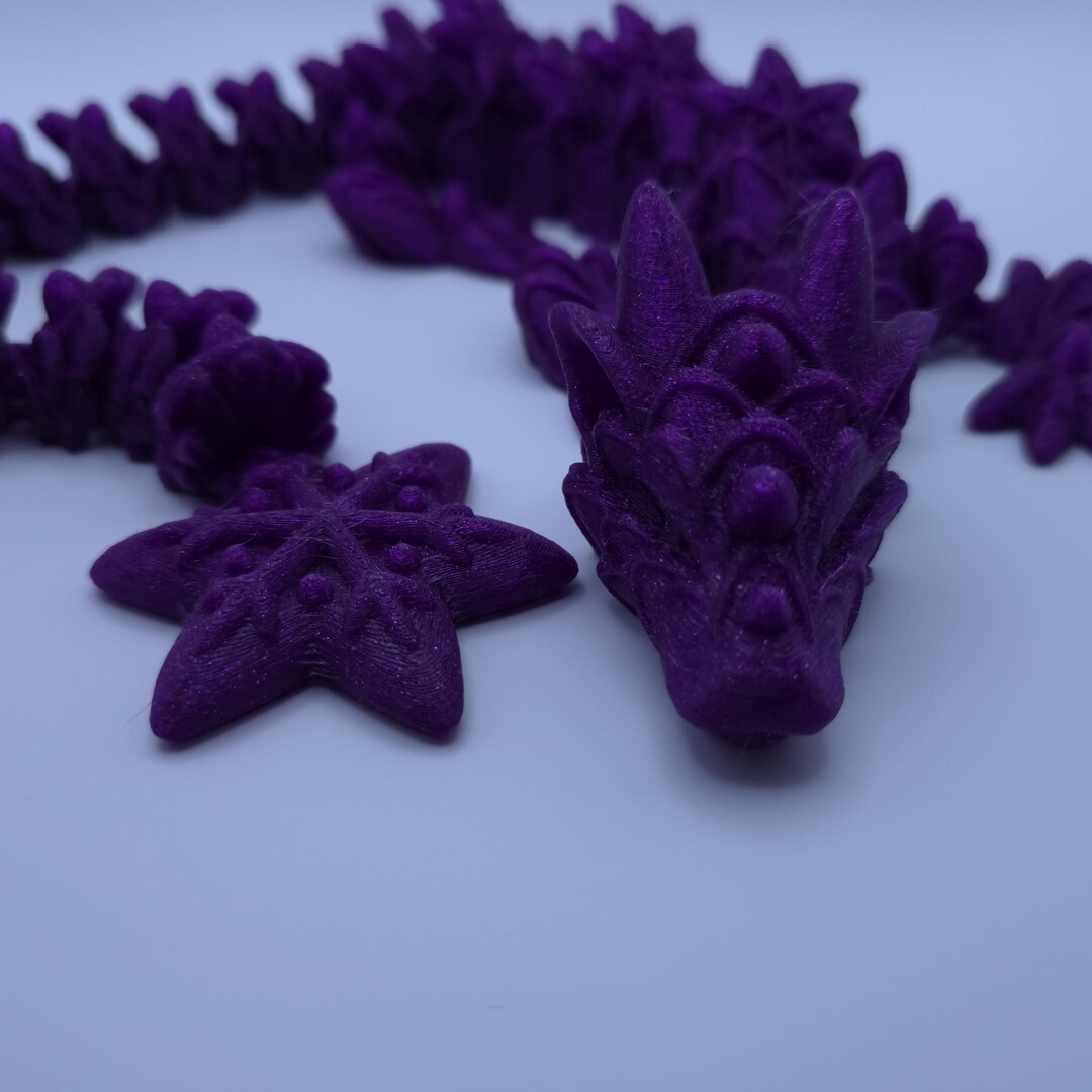 3D Printed - Articulated Snowflake Dragon - Etsy
