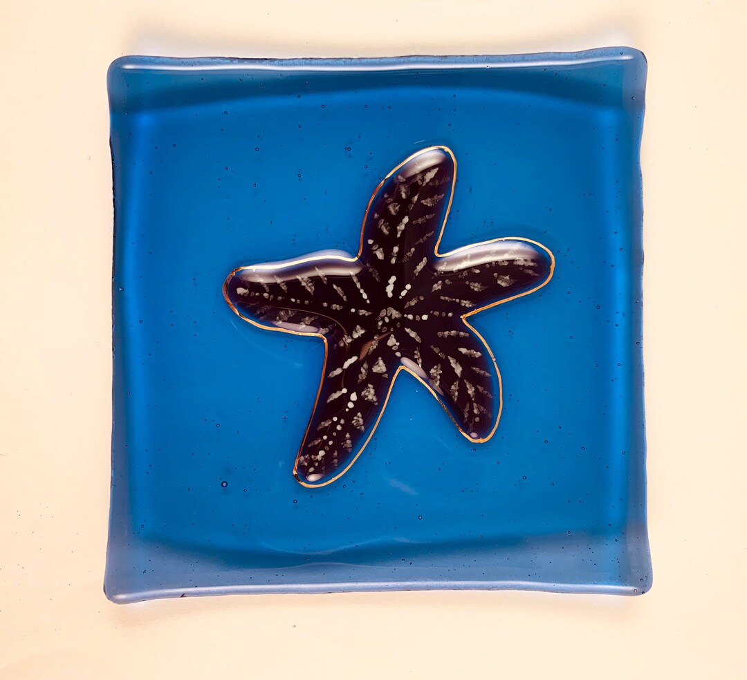 Starfish Fused Glass Appetizer Dish / Trinket Dish - Etsy