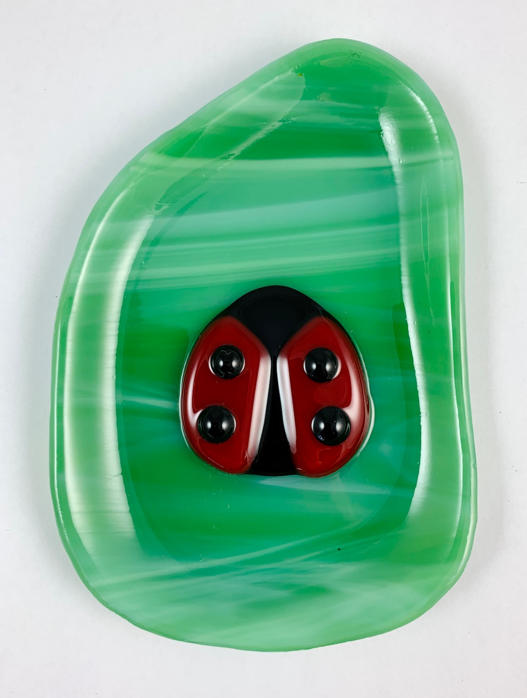 Ladybug Fused Glass Tea Bag Catcher Dish - Etsy