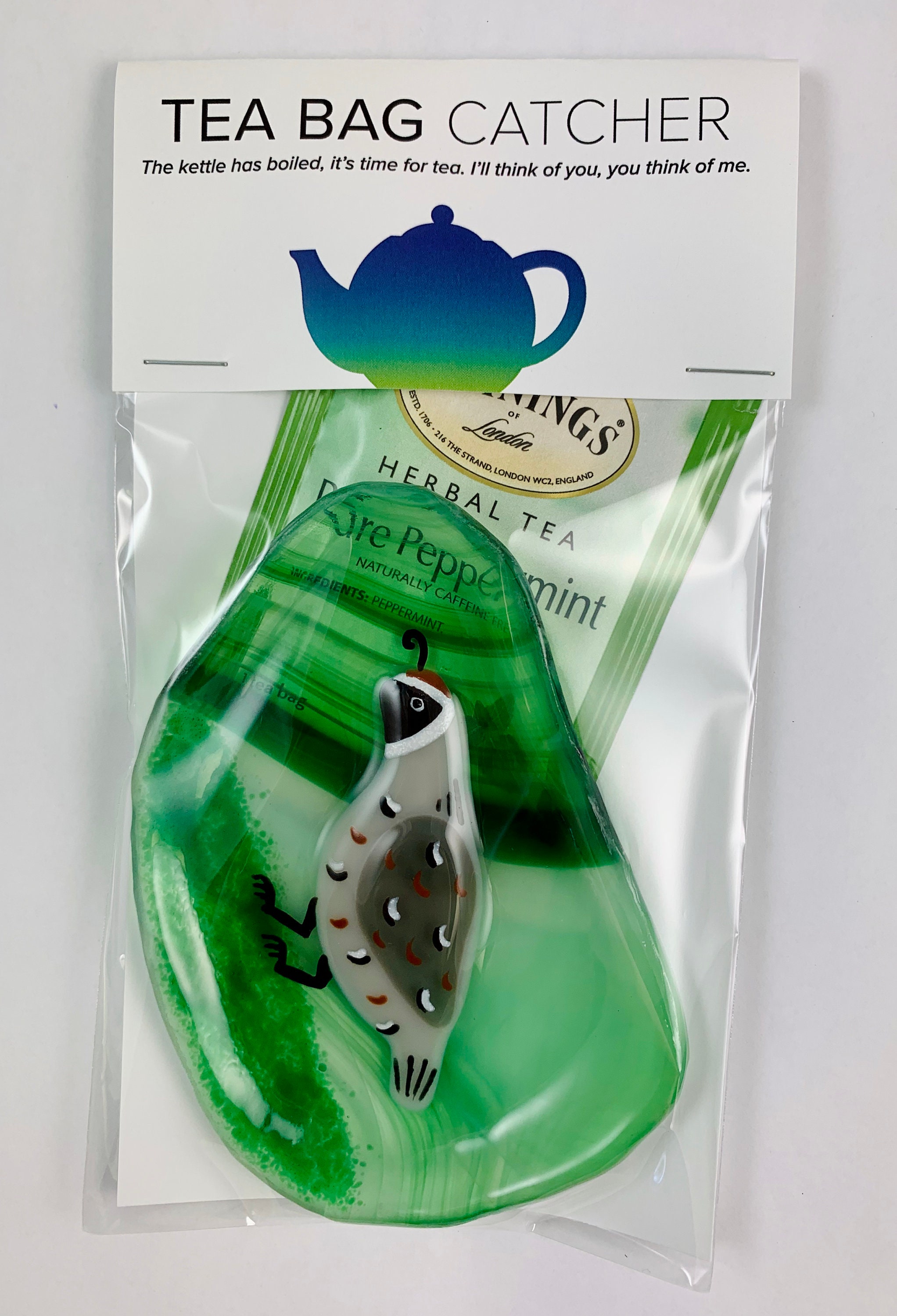 Quail Fused Glass Tea Bag Catcher Dish - Etsy