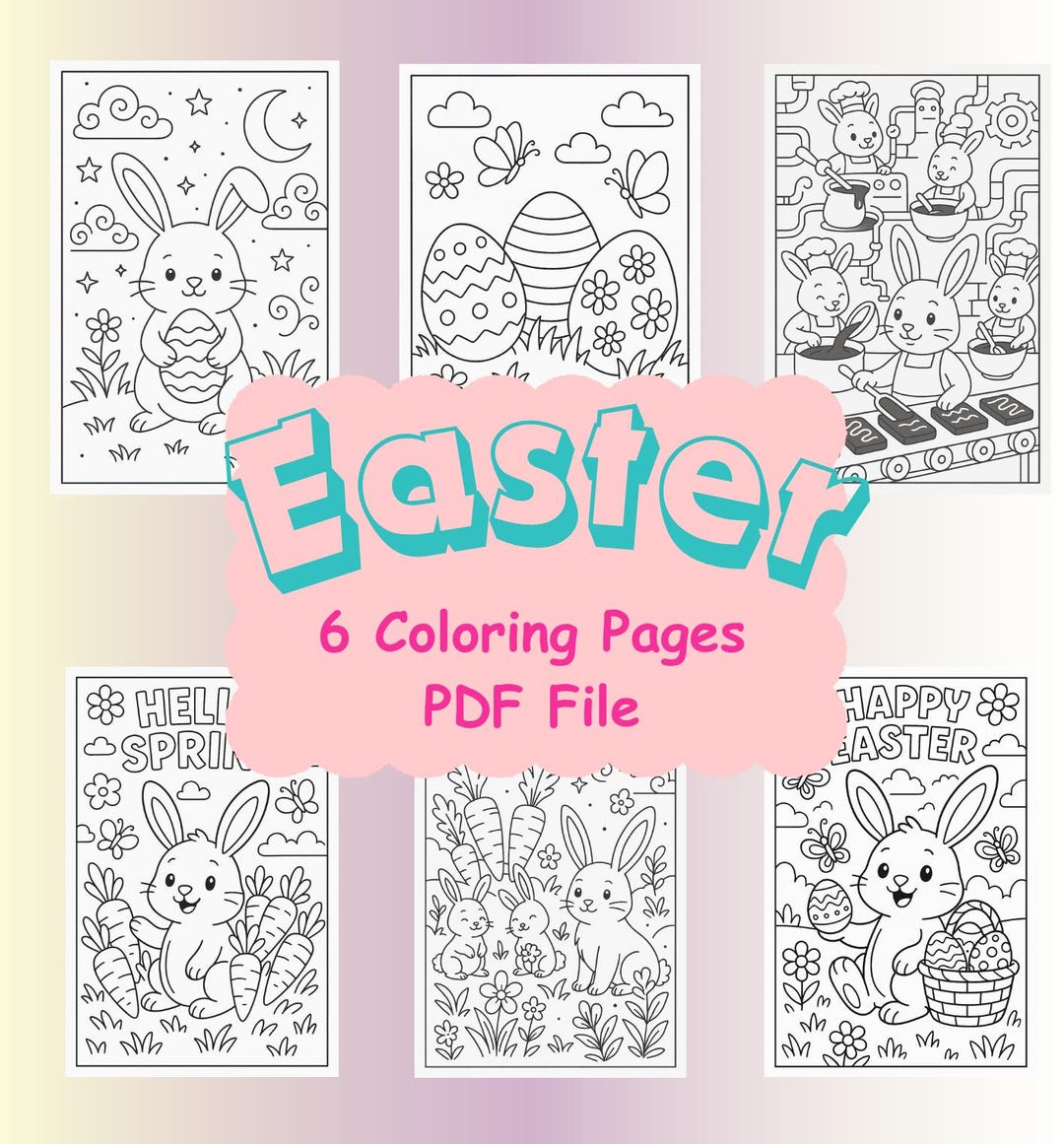Easter Coloring Pages | Printable Easter Themed PDF for Kids | Spring ...