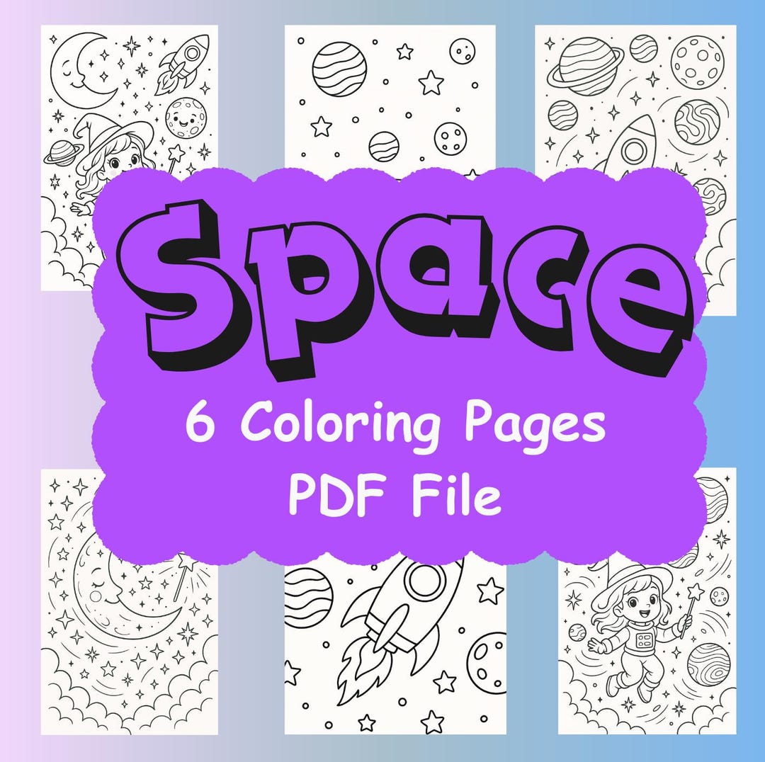 Space Themed Coloring Pages | Printable Planets and Stars PDF for Kids ...