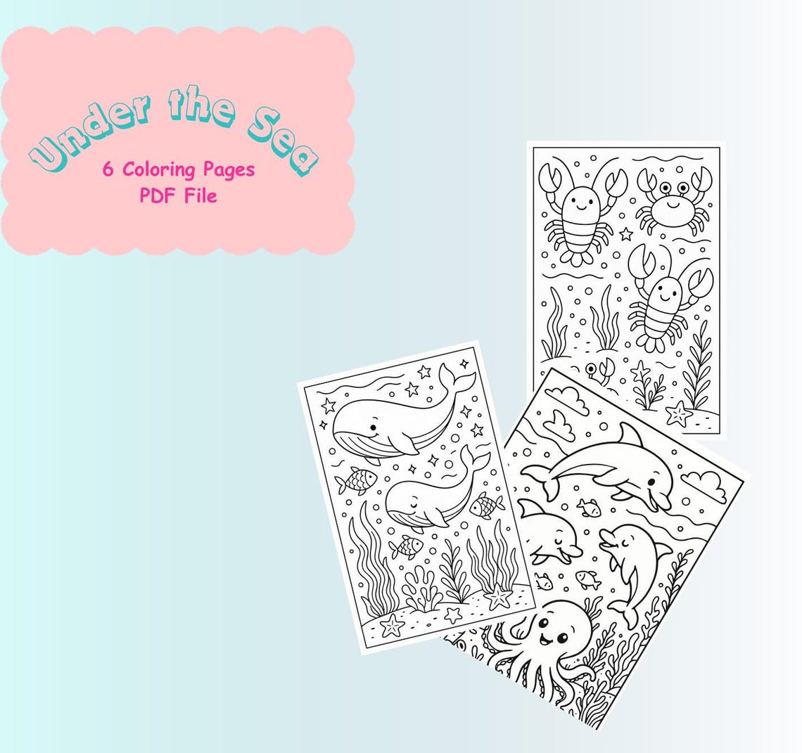 Under the Sea Coloring Pages | Printable Under the Sea Animals PDF for ...