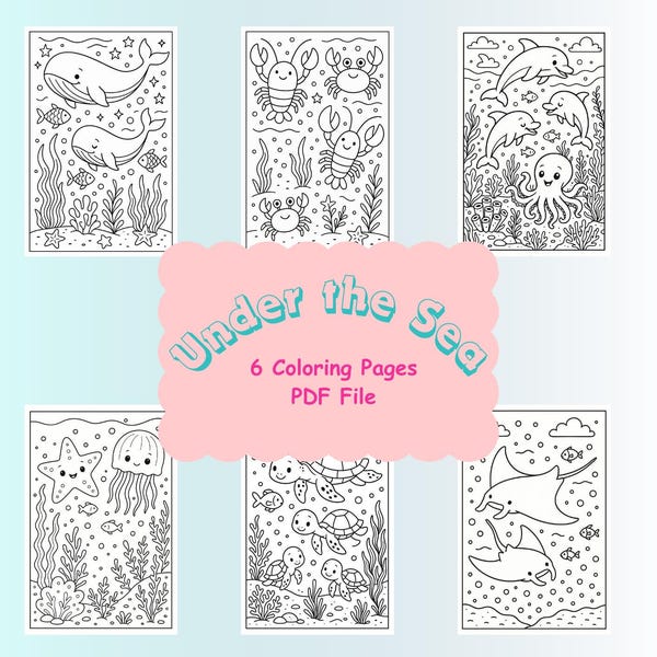 Ocean Coloring Pages - Etsy