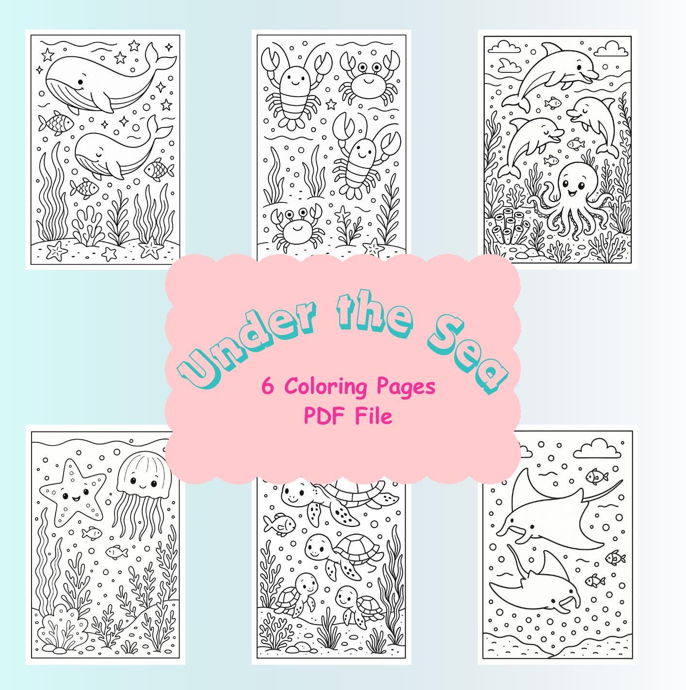 Under the Sea Coloring Pages | Printable Under the Sea Animals PDF for ...