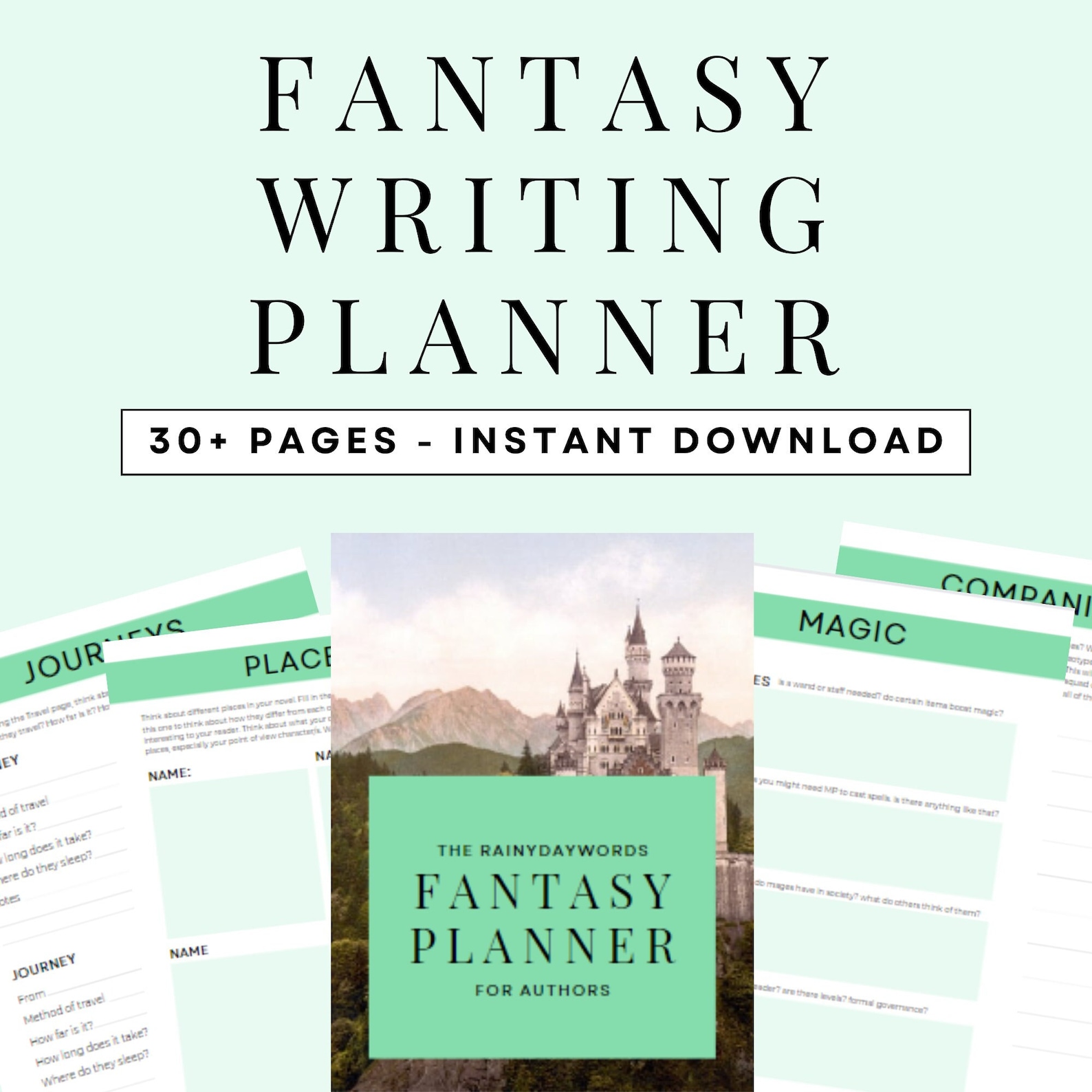 Fantasy Writing Planner for Authors Guided Writing Journal, Book ...