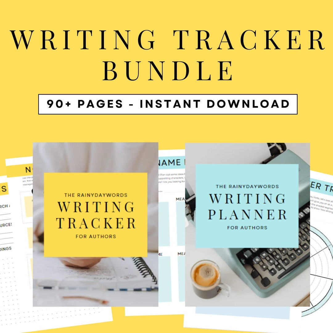 Writing Tracker Planner Bundle for Authors - Wordcount Tracker, Writing ...