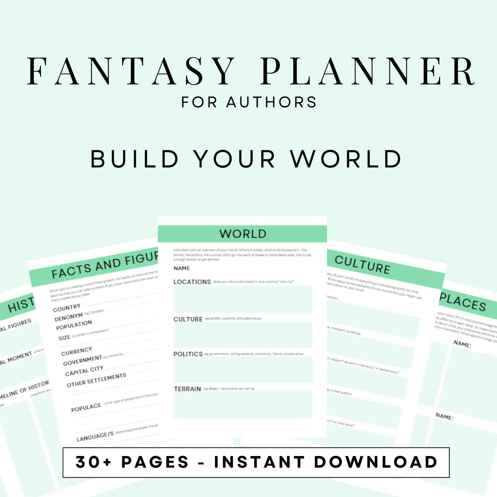 Fantasy Writing Planner for Authors Guided Writing Journal, Book ...