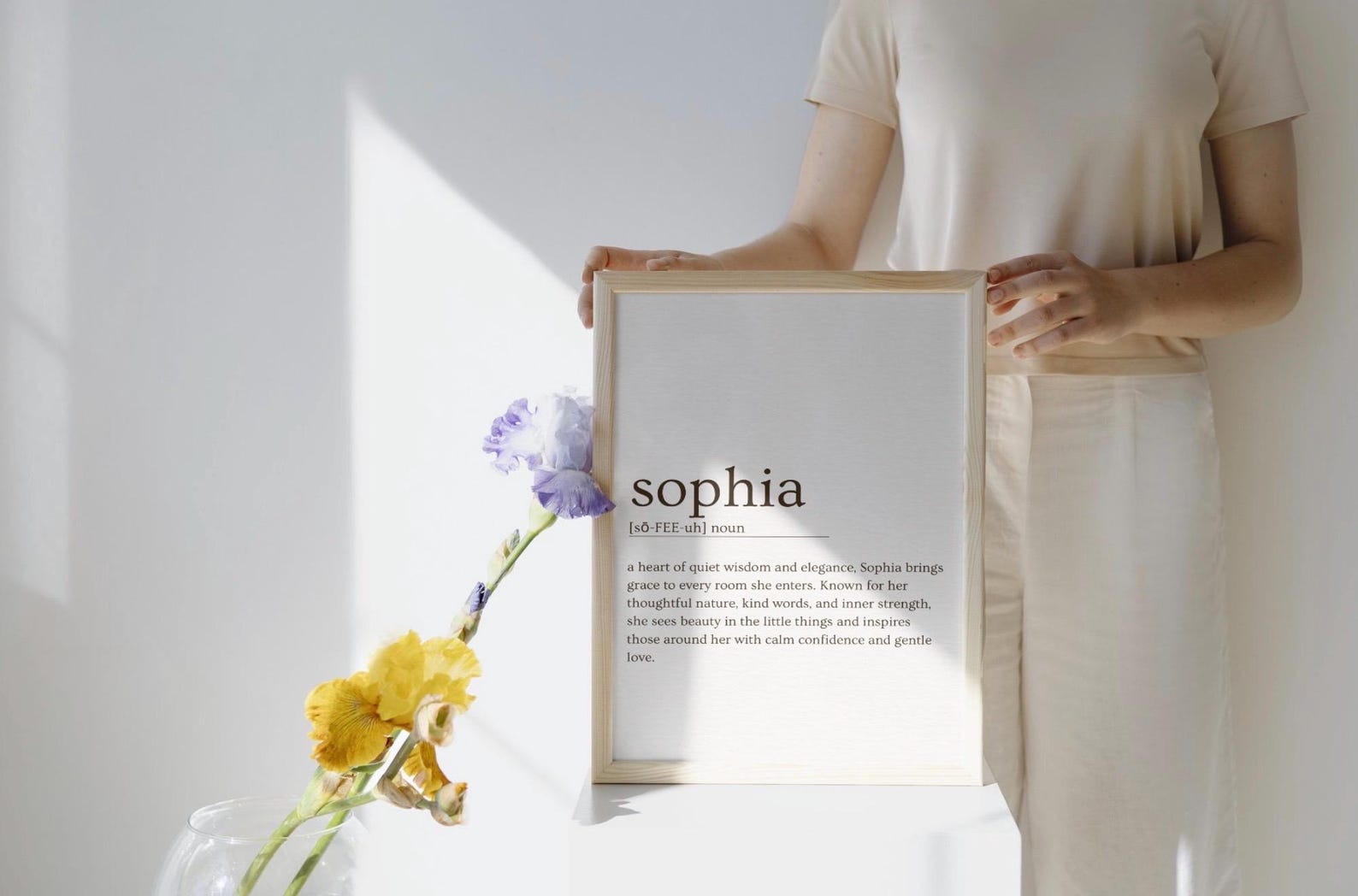 Sophia Name Definition Printable Wall Art | Minimalist Nursery Decor ...