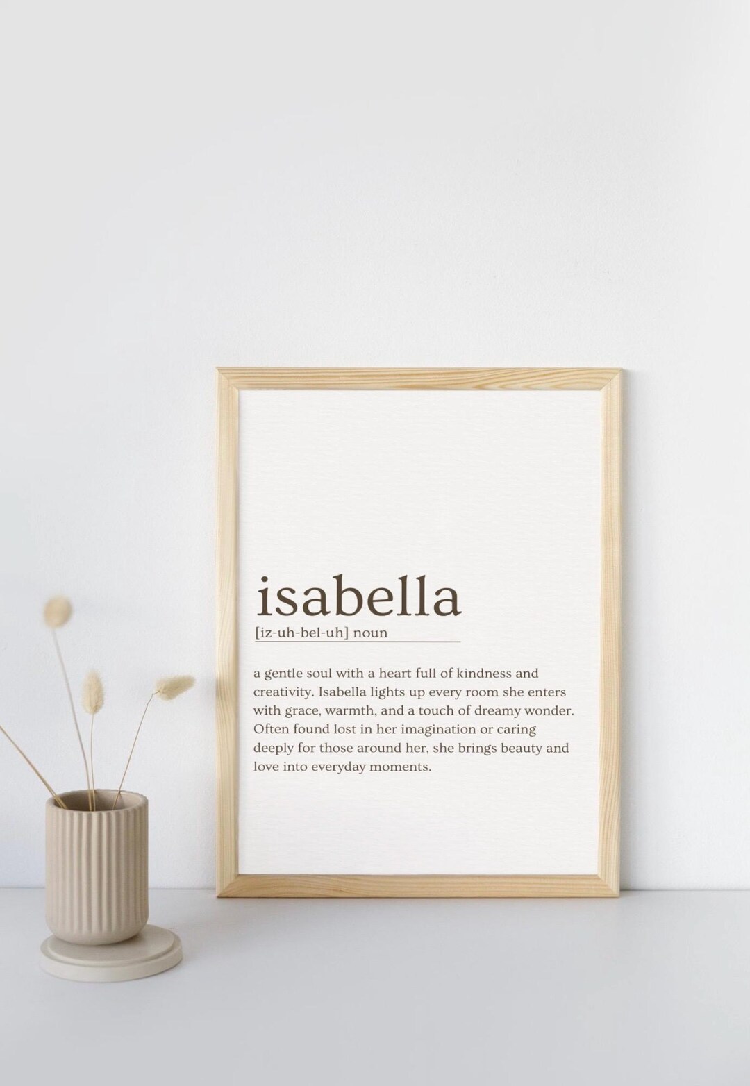 Isabella Name Definition Printable Wall Art | Minimalist Nursery Decor ...