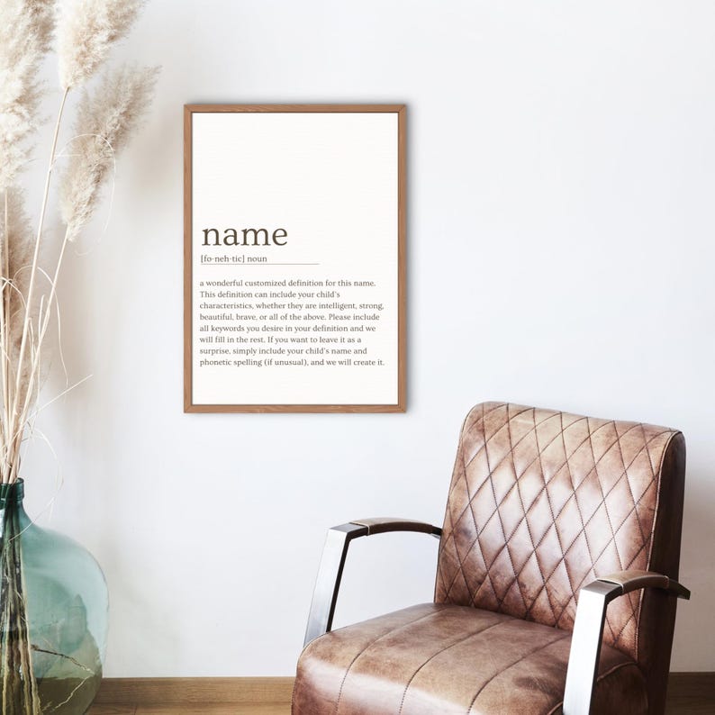 CUSTOM Name Definition Printable Wall Art | Minimalist Decor ...