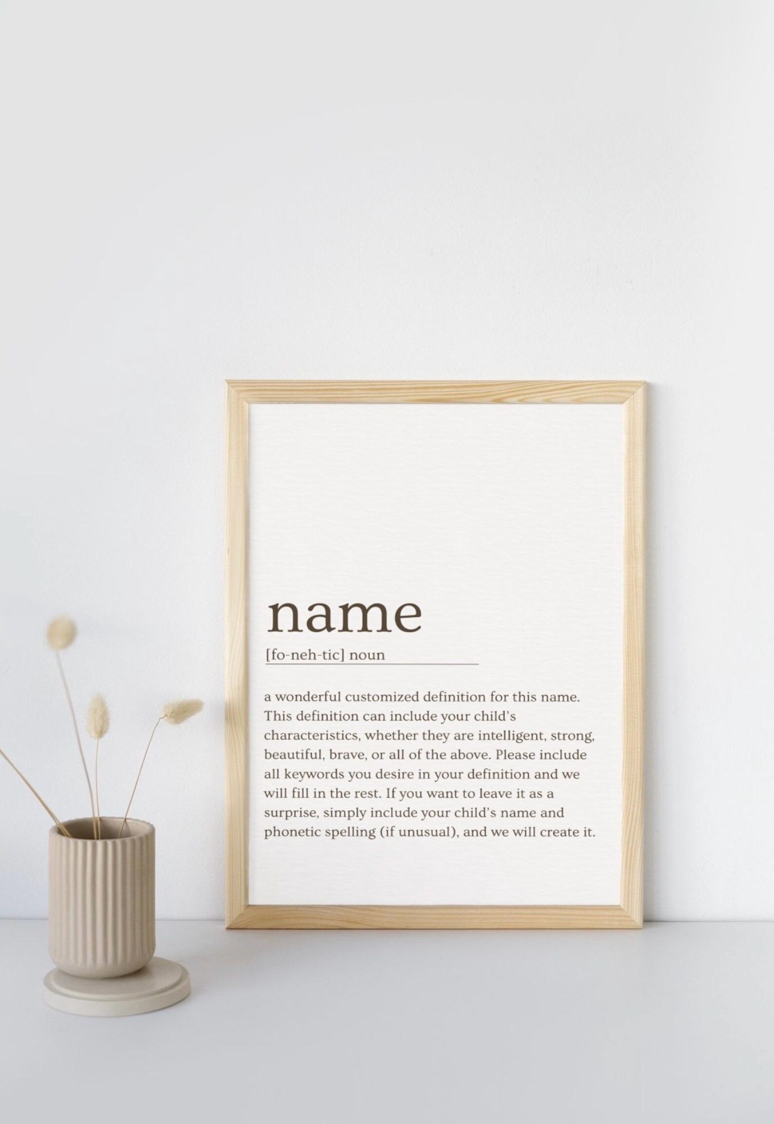 CUSTOM Name Definition Printable Wall Art | Minimalist Decor ...