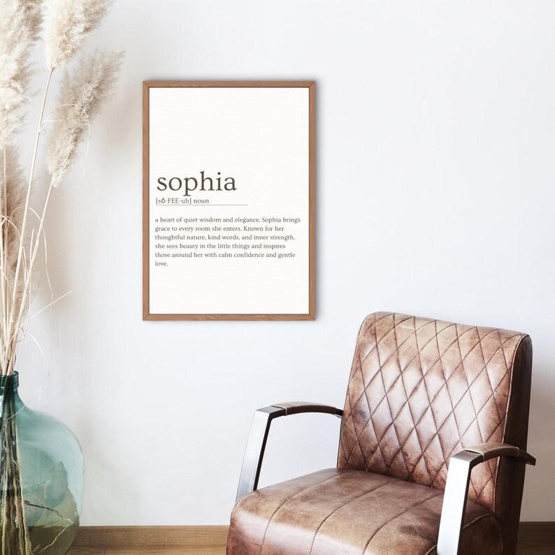Sophia Name Definition Printable Wall Art | Minimalist Nursery Decor ...
