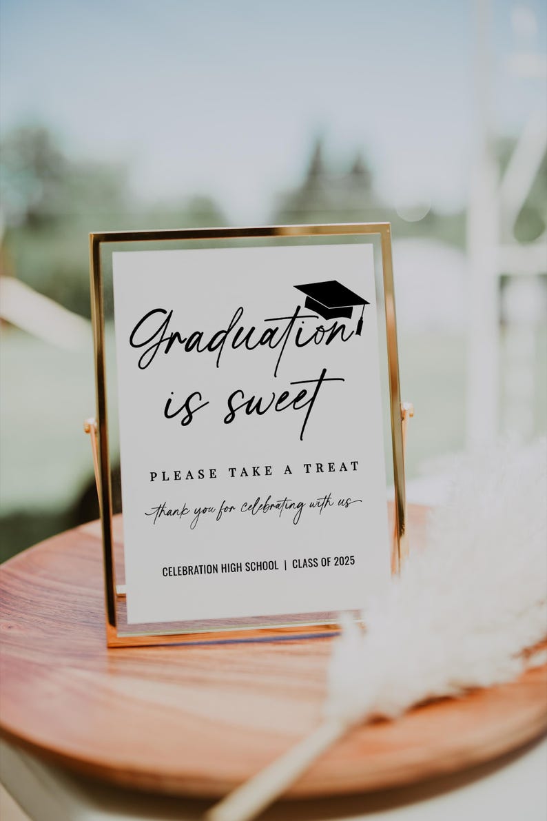 MELODY Graduation Dessert Table Sign, Printable Graduation Treat Table ...
