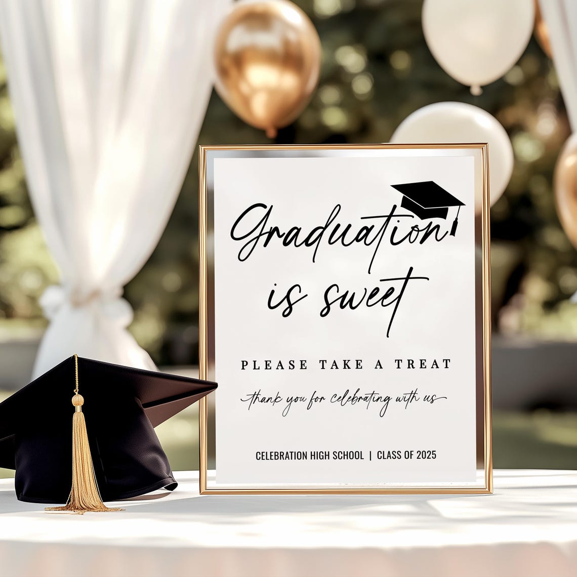 MELODY Graduation Dessert Table Sign, Printable Graduation Treat Table ...