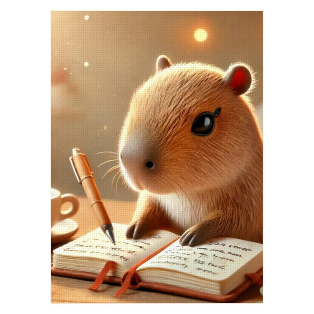 Writing Capybara DIY Diamond Painting No Frame (5:7) - Etsy