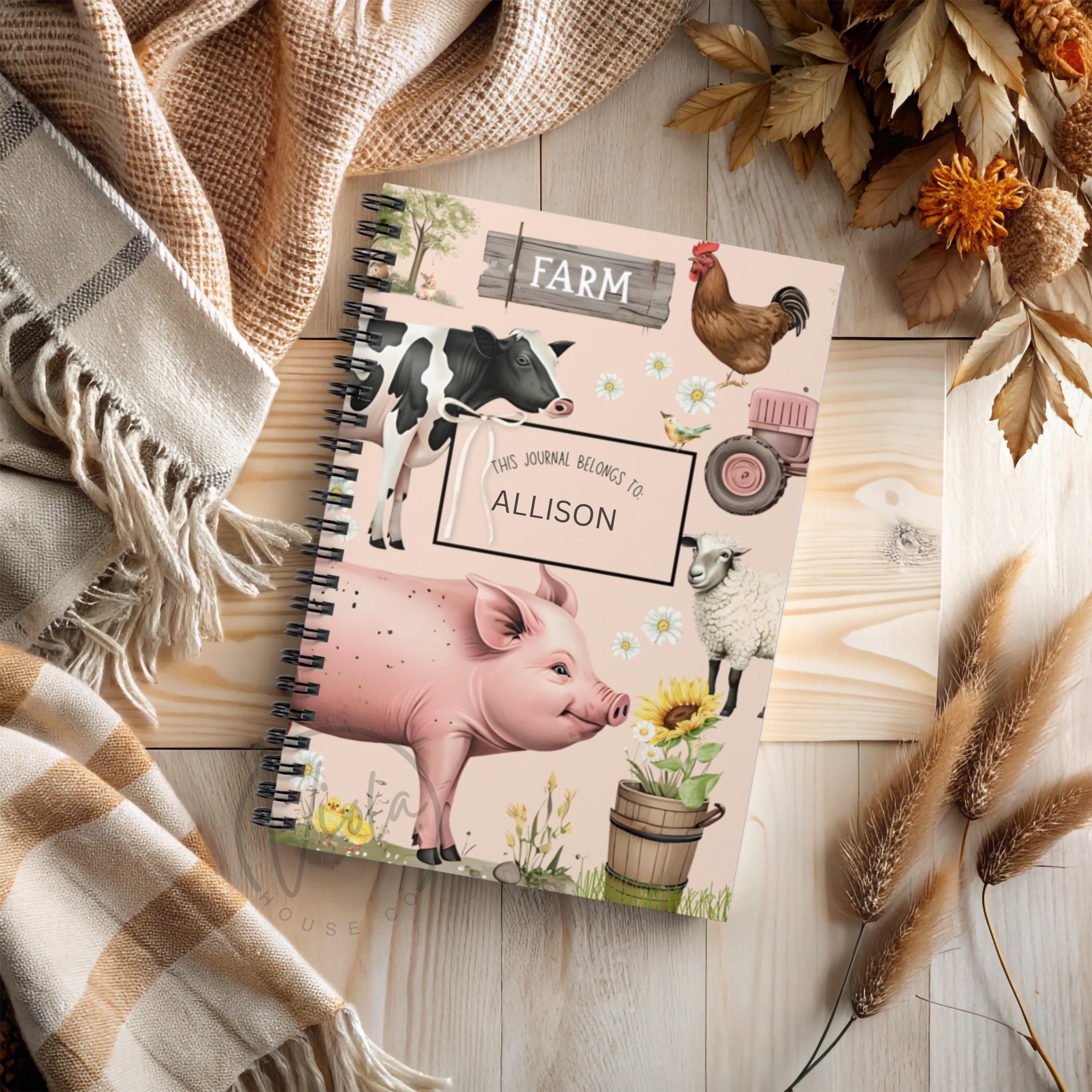 Farm-themed Spiral Notebook, Farm Animal Notebook, Home and Farm ...