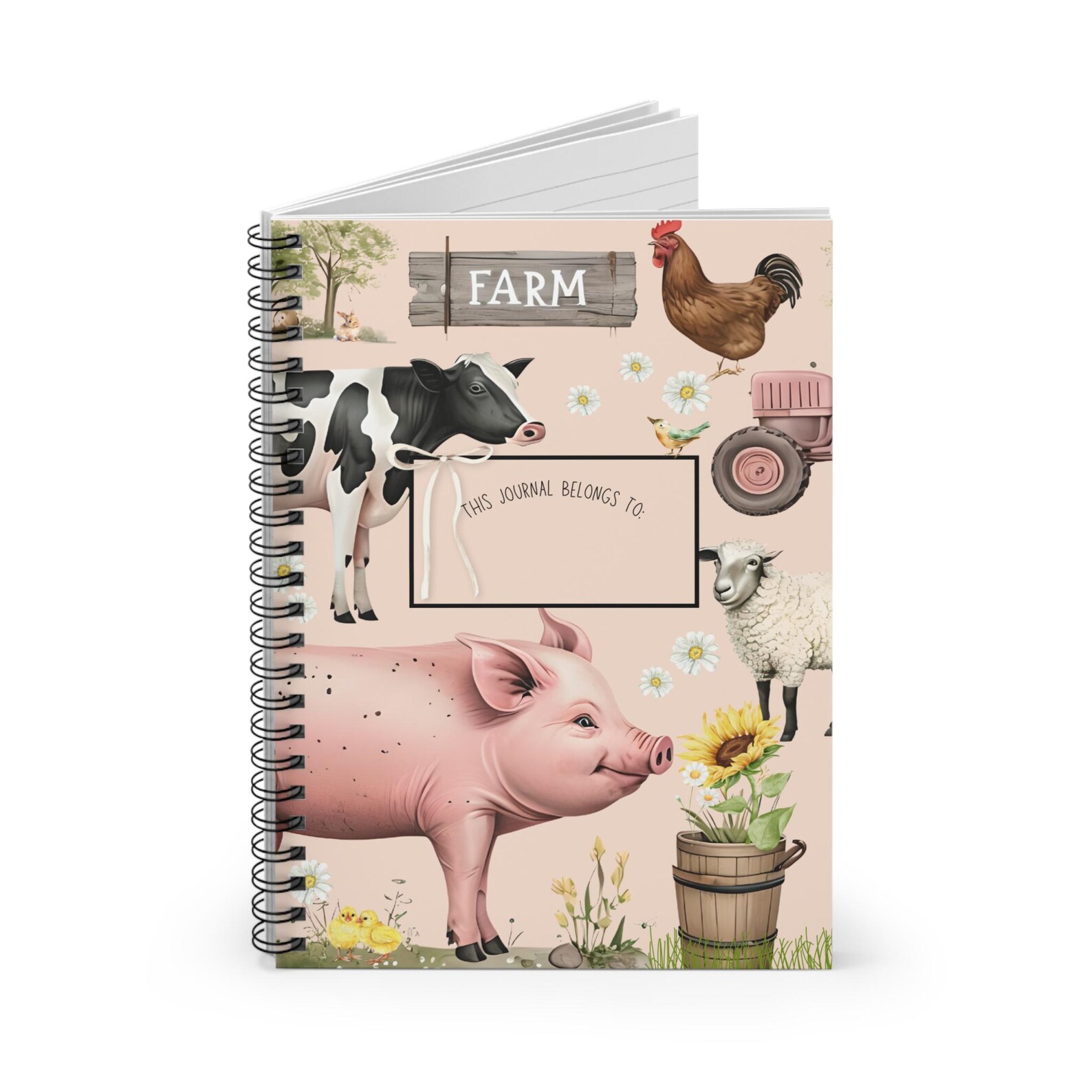 Farm-themed Spiral Notebook, Farm Animal Notebook, Home and Farm ...