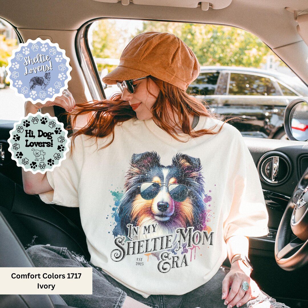 Sheltie Mom T-shirt, Shetland Sheepdog Tee, Aviator Sunglasses Shirt ...