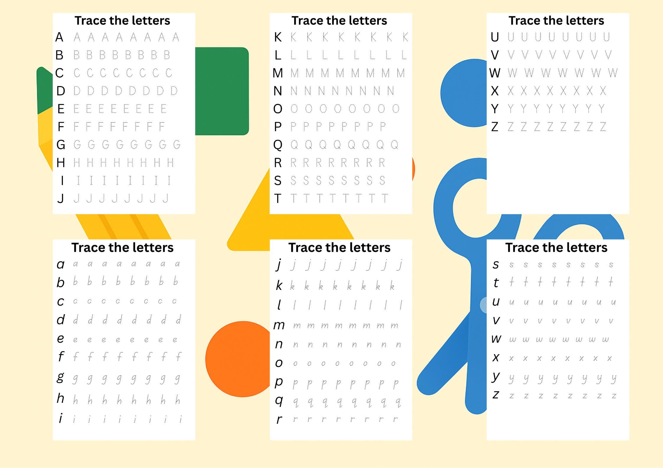 Alphabet Tracing Worksheet: Uppercase & Lowercase Handwriting Practice ...