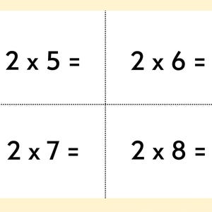 Multiplication Flashcards Printable | Times Tables 1–12 | Digital Math ...