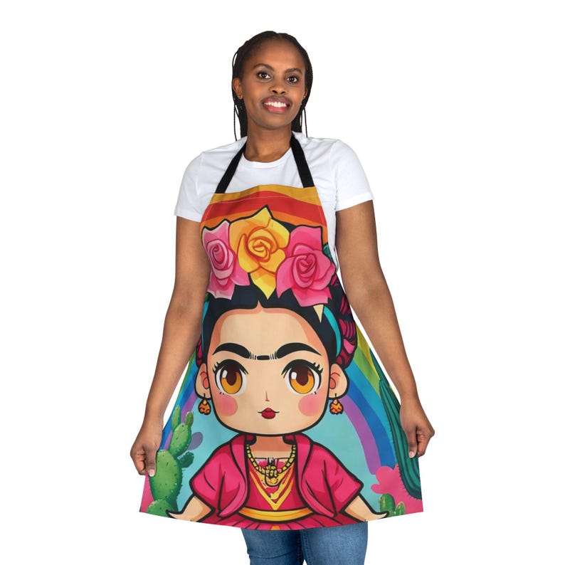Whimsical Frida Kahlo Inspired Apron, Colorful Kitchen Gift for Artists ...