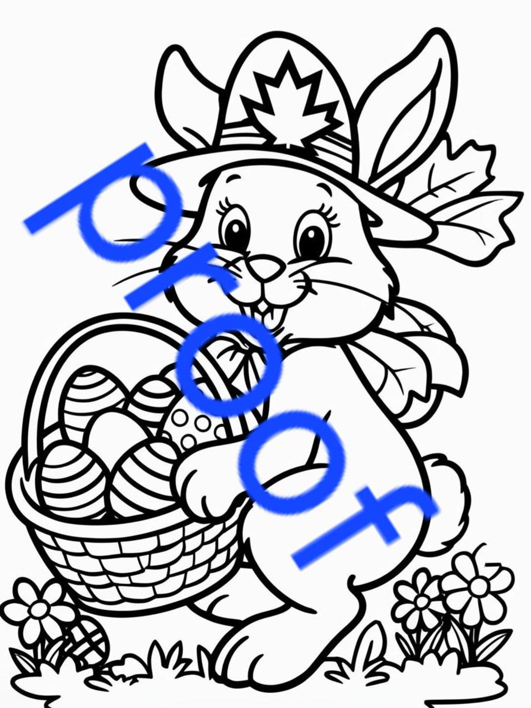 Easter Kids Colouring Page of a Very Canadian Easter Bunny! - Etsy