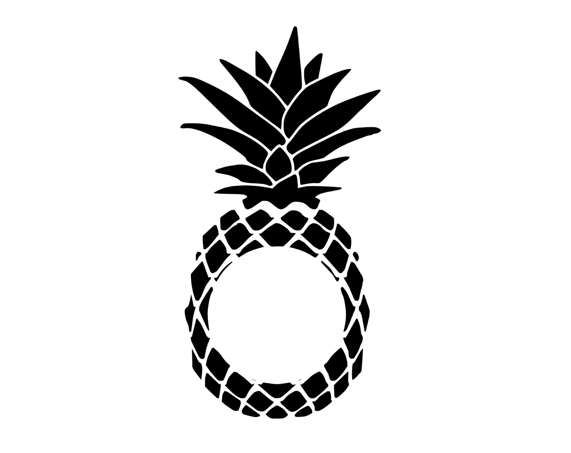 Pineapple Monogram File, Silhouette File, Pineapple Cut File, Pineapple ...