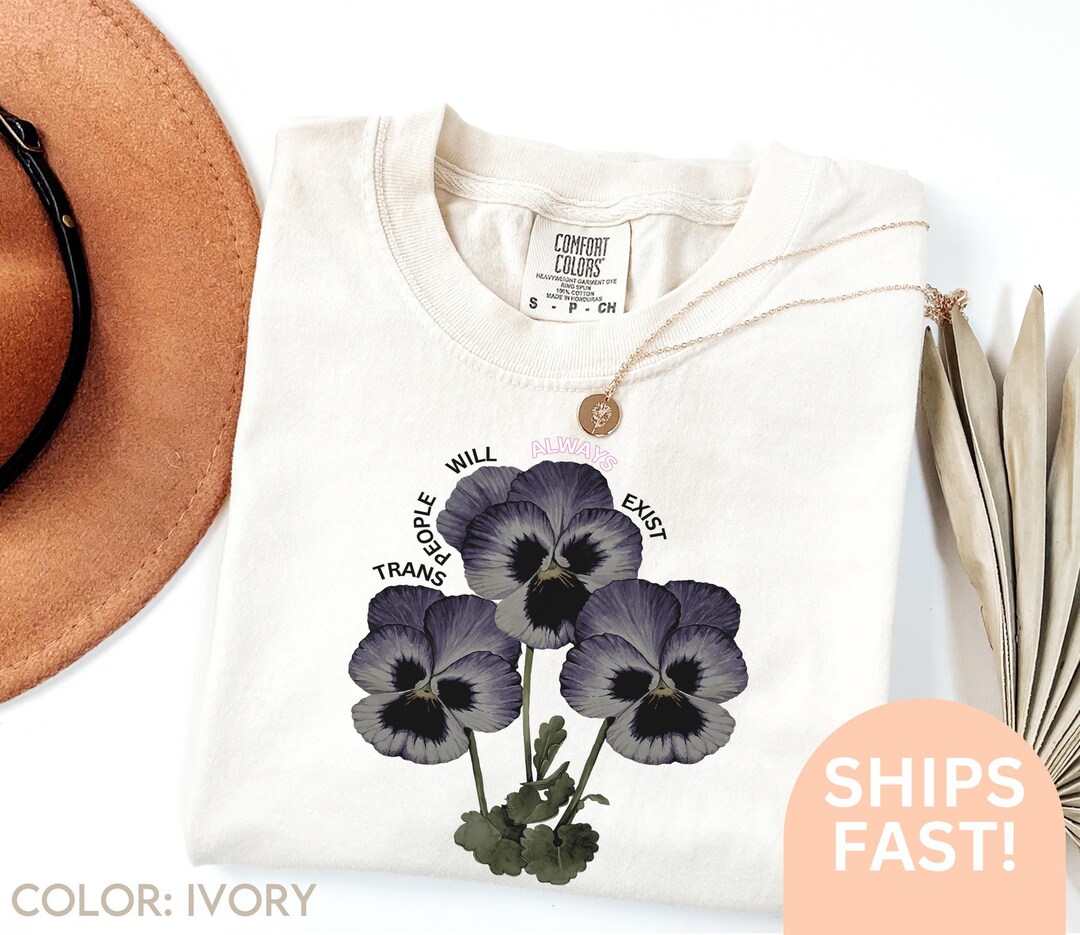 Trans People Will Always Exist Comfort Colors® LGBTQ+ Shirt Pansy ...