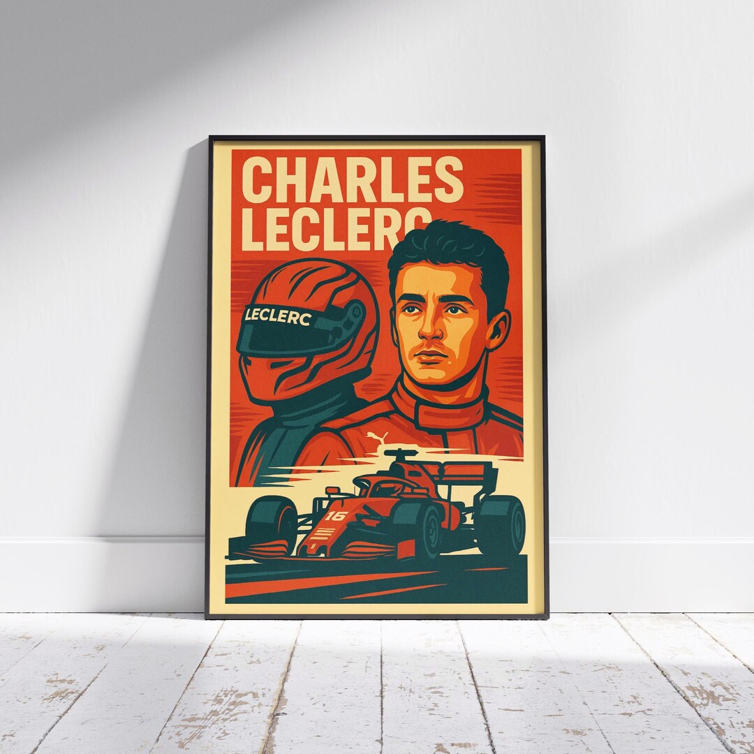 Charles Leclerc Poster Formula 1 Wall Art| Chales Leclerc Sim Racing ...