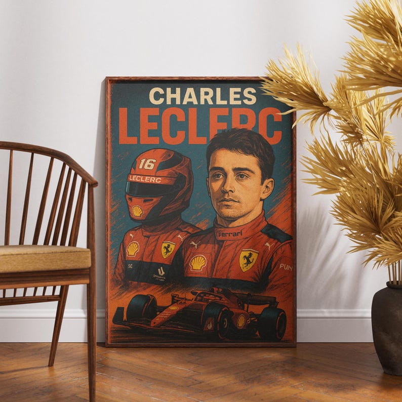 Charles Leclerc Poster| Ferrari F1 Poster| Formula 1 Poster| Charles ...