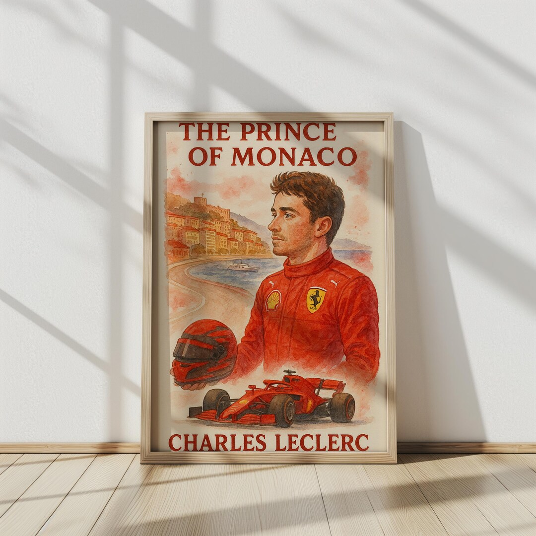Affiche F1 Monaco 2025 | Ferrari F1| Décoration murale Charles Leclerc ...