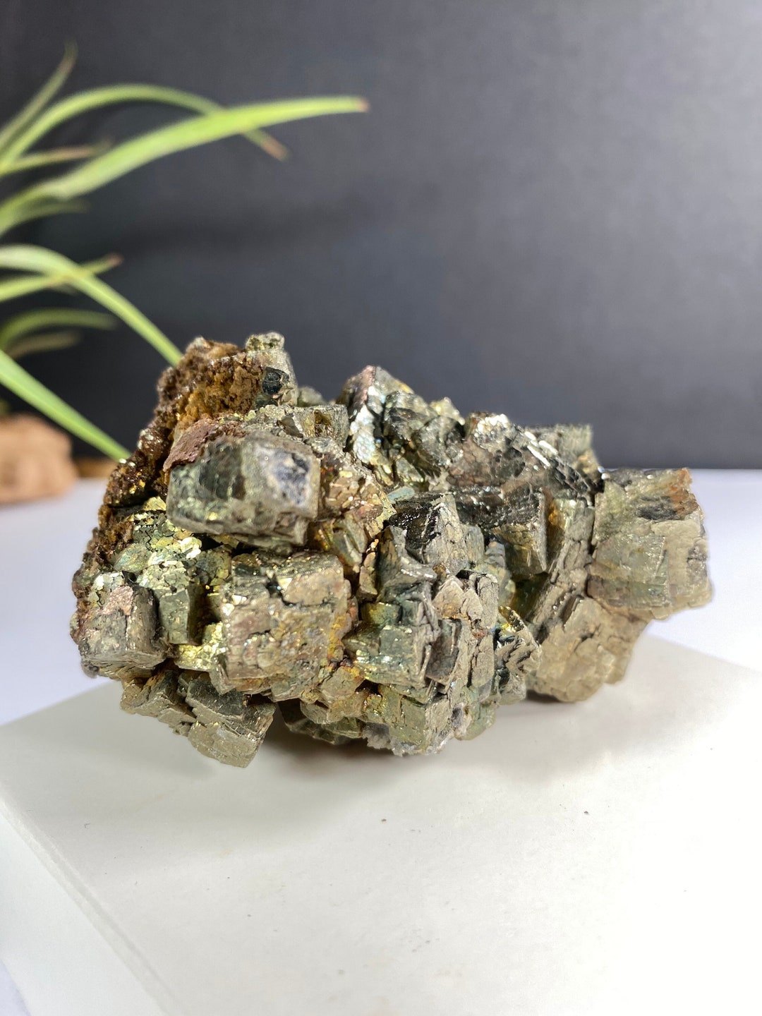 Pyrite Mineral Specimen From Morocco, Pyrite Cubic Cluster With ...