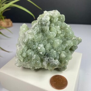 Green Prehnite Crystal Cluster From Morocco, Botryoidal Prehnite ...