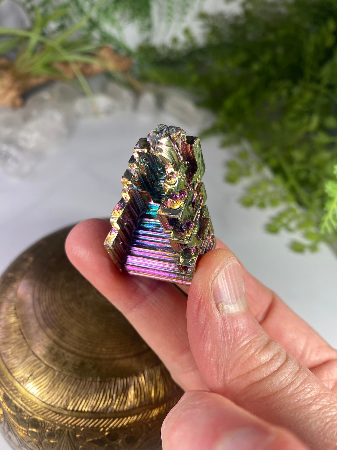 Rainbow Bismuth Specimen Lab Grown Crystal Bismuth Aura Crystal ...
