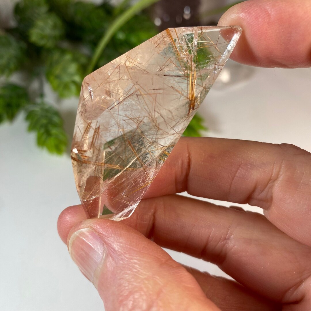 Rutilated Quartz Crystal Free Form From Brazil, Expertly Cut and ...